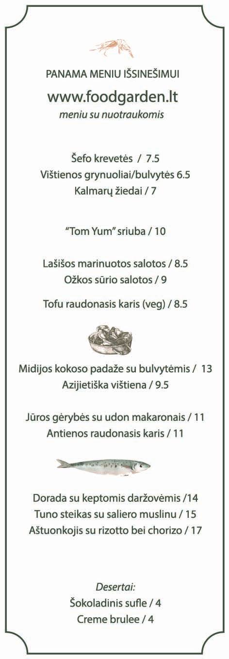 Panama Food Garden | MENIU