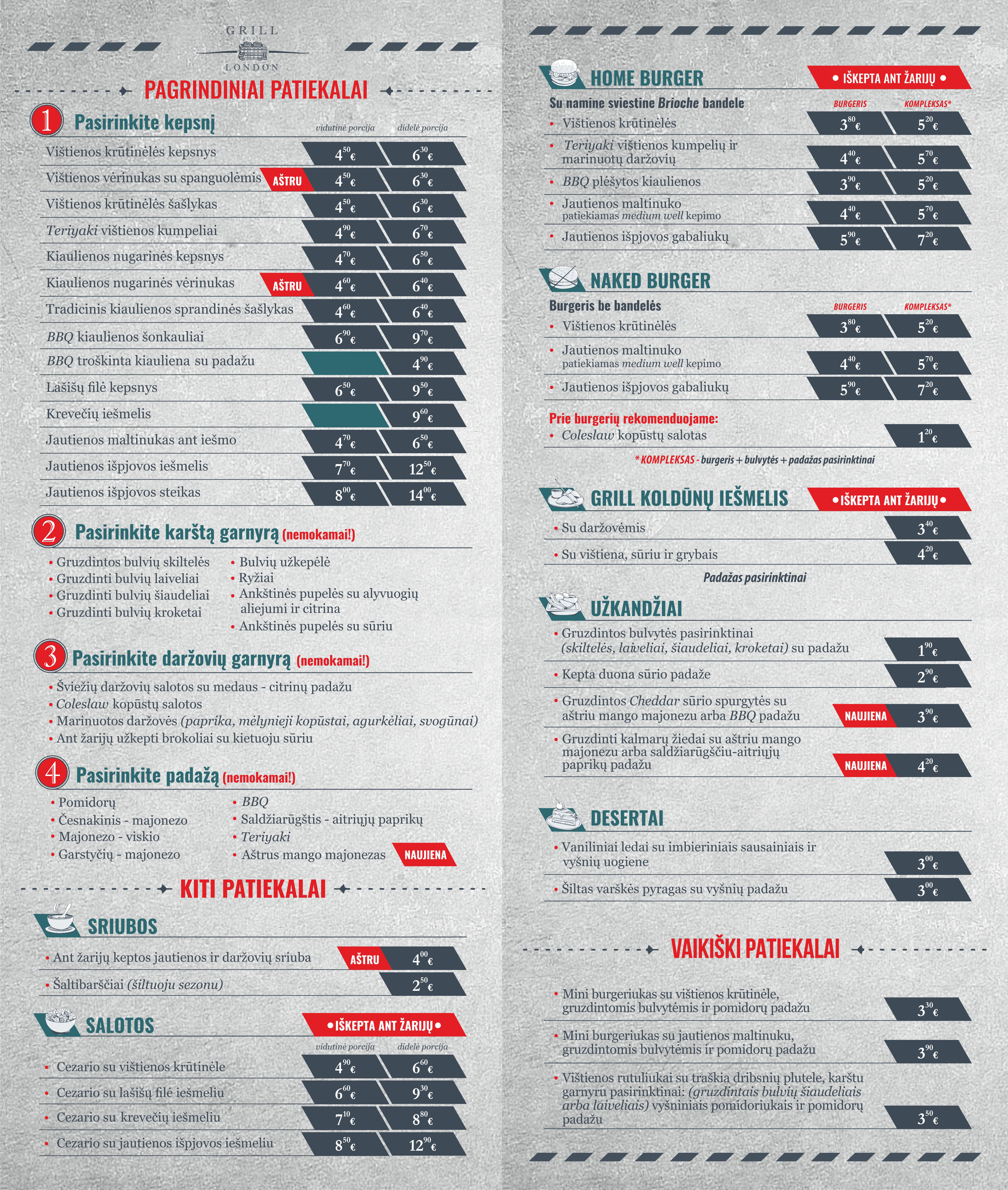 Grill London | MENIU