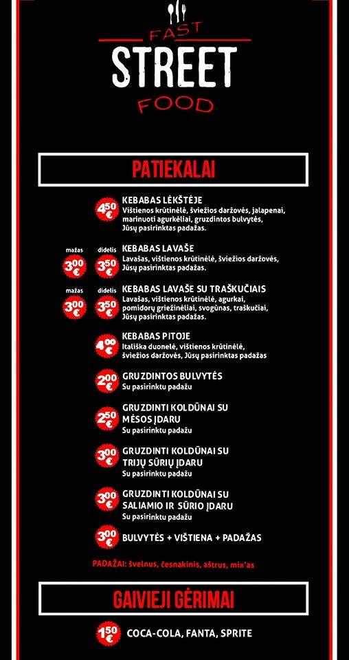 Fast Street FOOD | MENIU