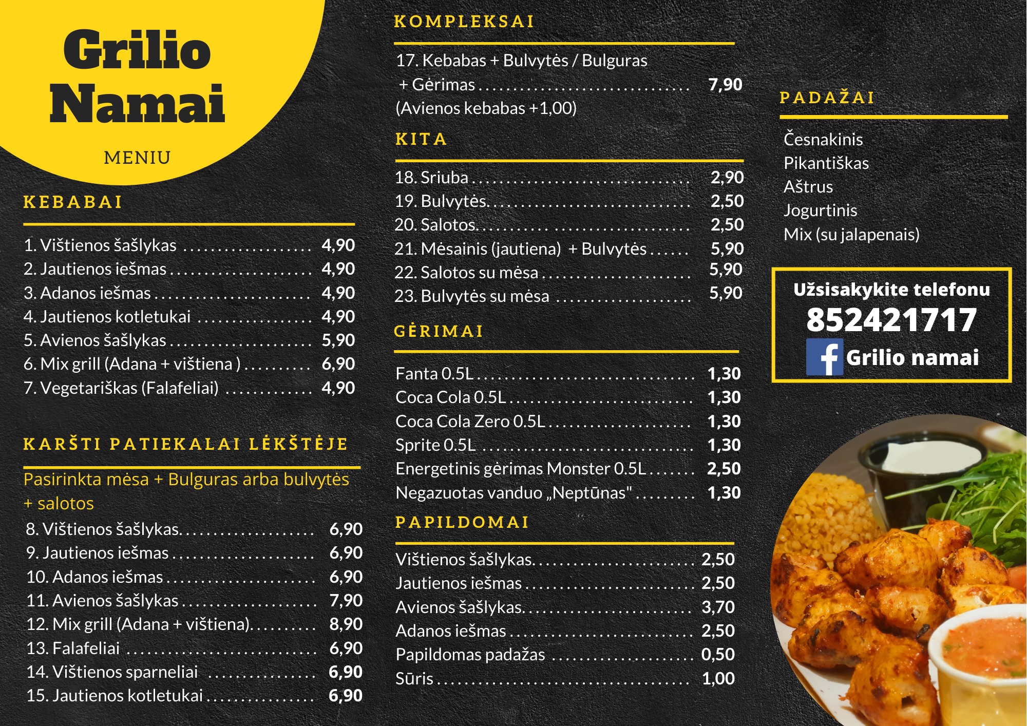 Grilio namai | MENIU