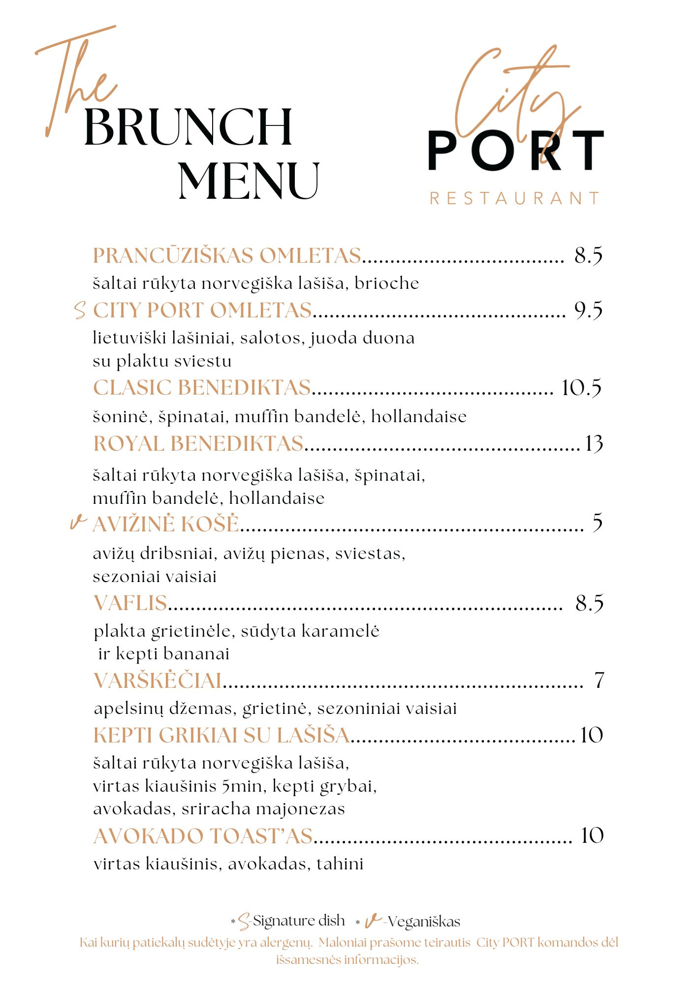 City Port Vilnius | MENIU